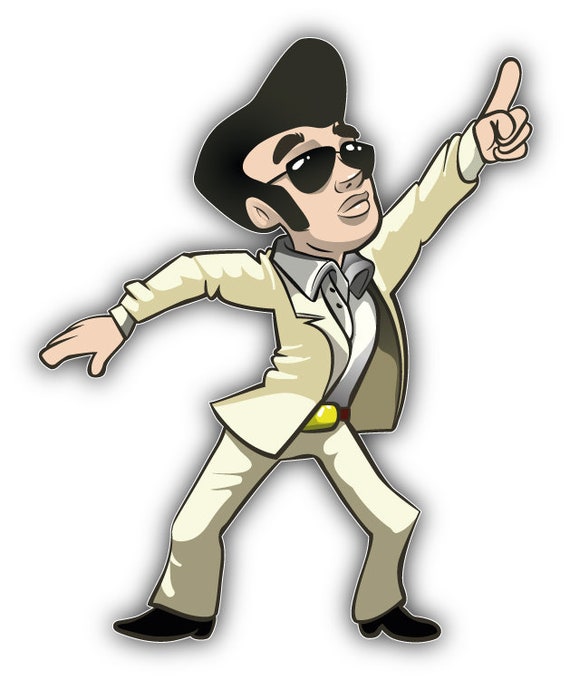 Cartoon Funny Elvis Presley Dancing Car Bumper Sticker Decal - Etsy