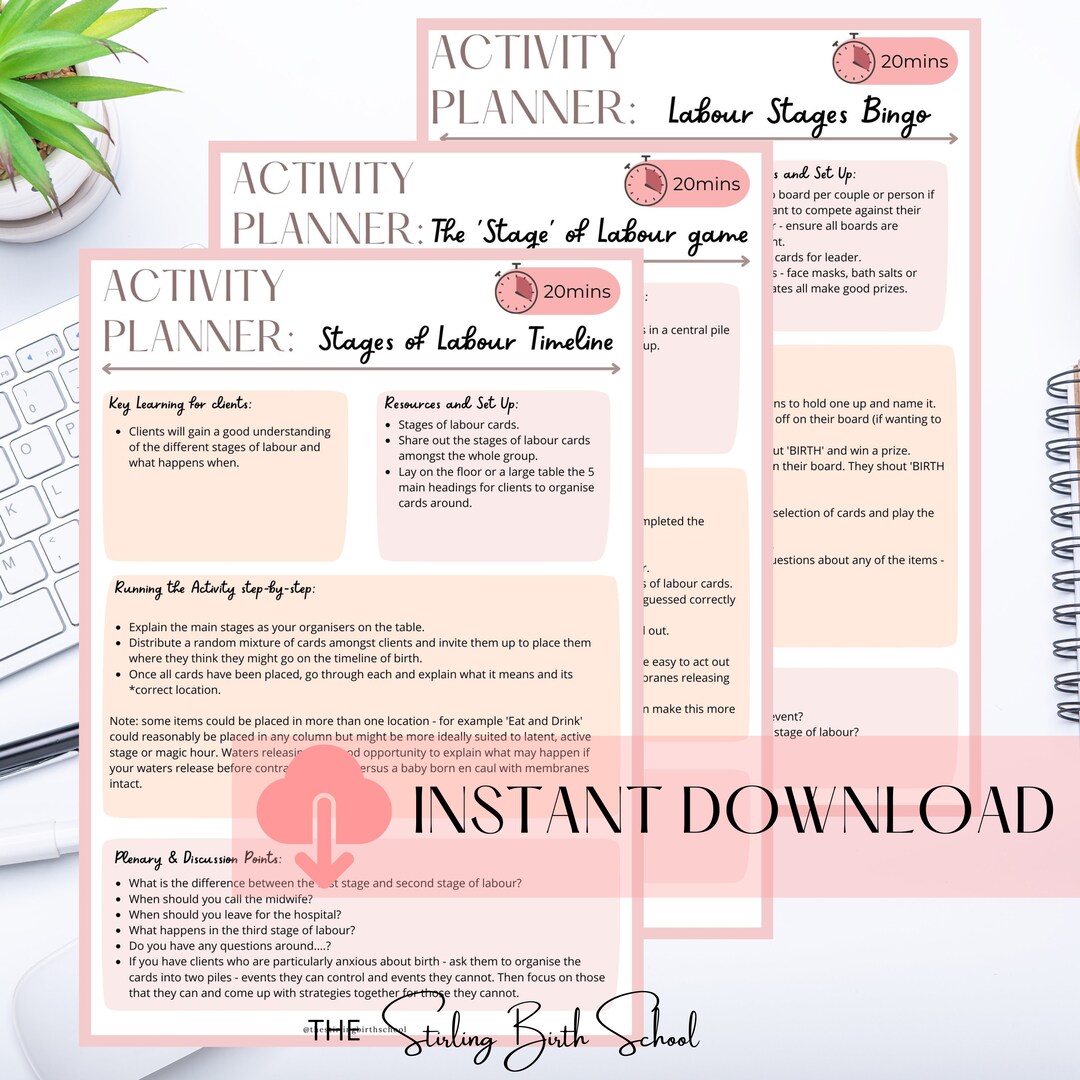 Stages of Labour and Birth Complete Games Activity Pack for - Etsy