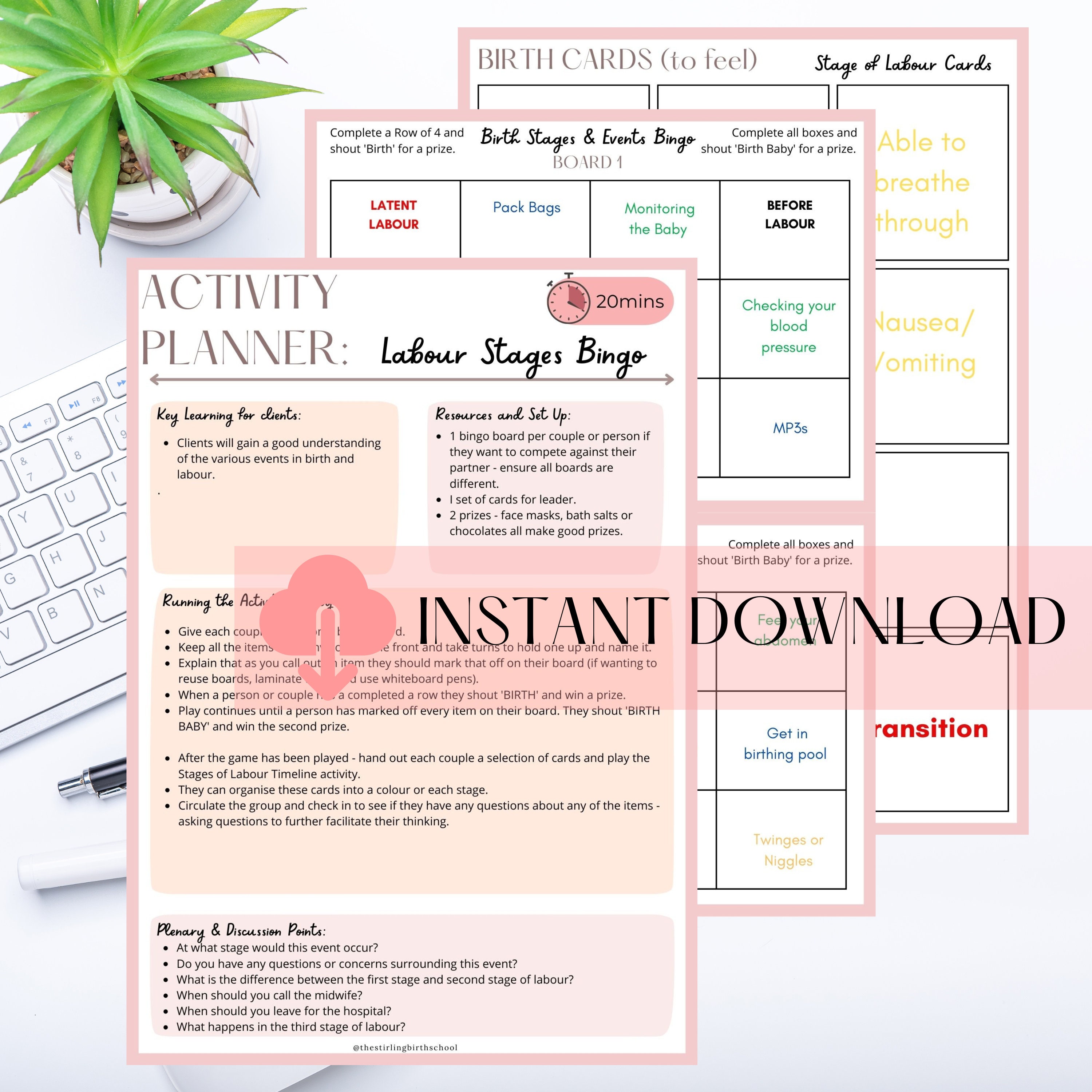 Stages of Labour Bingo Game for Birth Workers, Hypnobirthing ...