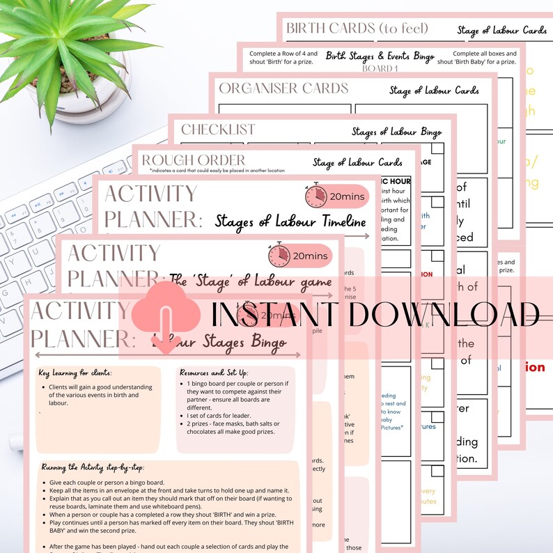 Stages of Labour and Birth Complete Games Activity Pack for Birth ...