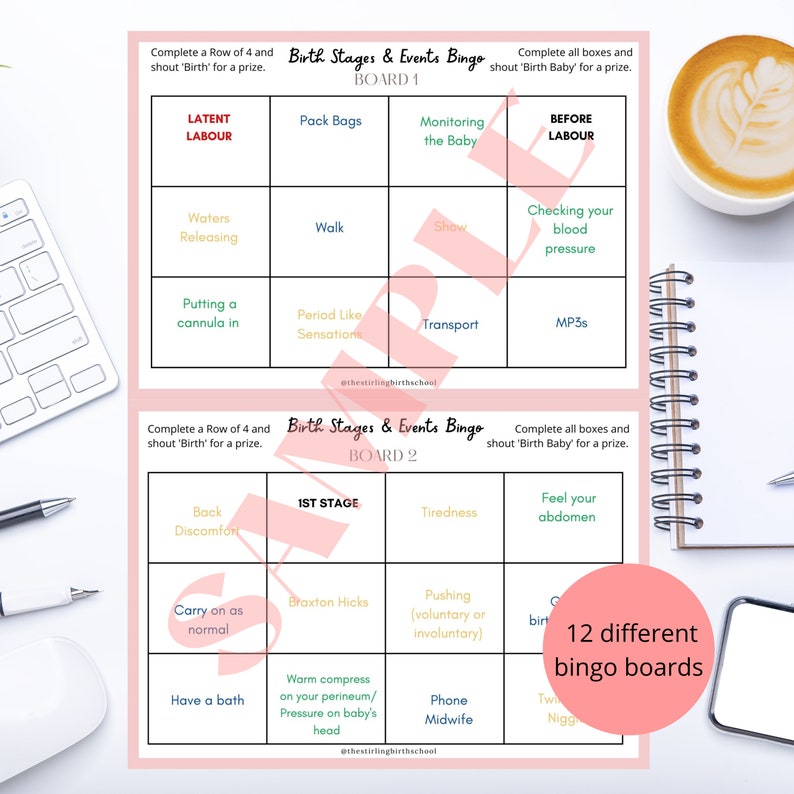 Stages of Labour Bingo Game for Birth Workers, Hypnobirthing ...
