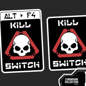 Kill Switch Cyberpunk Stickers Set of 4 Multiple Sizes - Etsy