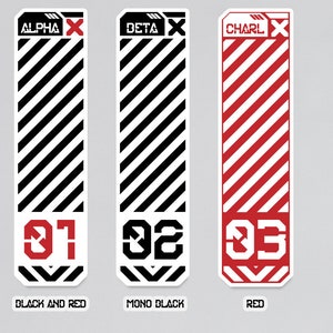 Cyberpunk Tag Stickers Set of 3 3 Styles Alpha Sticker Beta Sticker ...