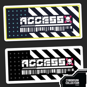 Cyberpunk Access Stickers Set of 2 Multiple Sizes Barcode Hi-tech Decal ...