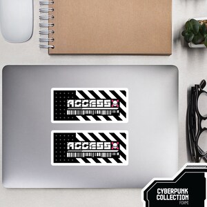 Cyberpunk Access Stickers Set of 2 Multiple Sizes Barcode Hi-tech Decal ...