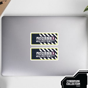 Cyberpunk Access Stickers Set of 2 Multiple Sizes Barcode Hi-tech Decal ...