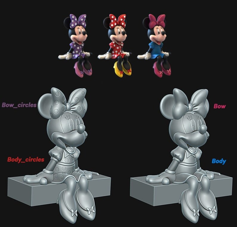 Cartoon Characters Stl Pack 12 Mickey - Etsy Canada