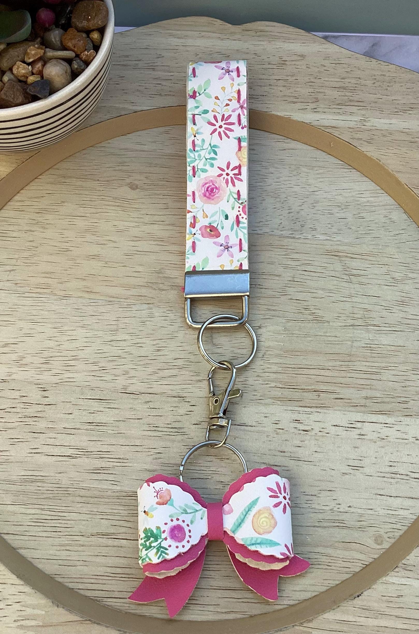 Faux Leather Wristlet Keychain With Matching Purse Charm - Etsy