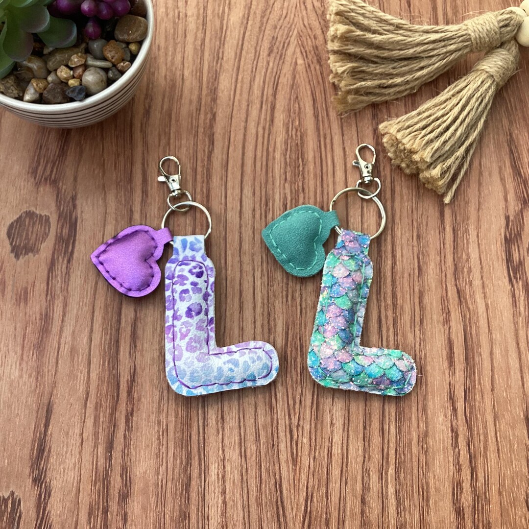 Faux Leather Letter L Initial Purse Charm/keychain - Etsy
