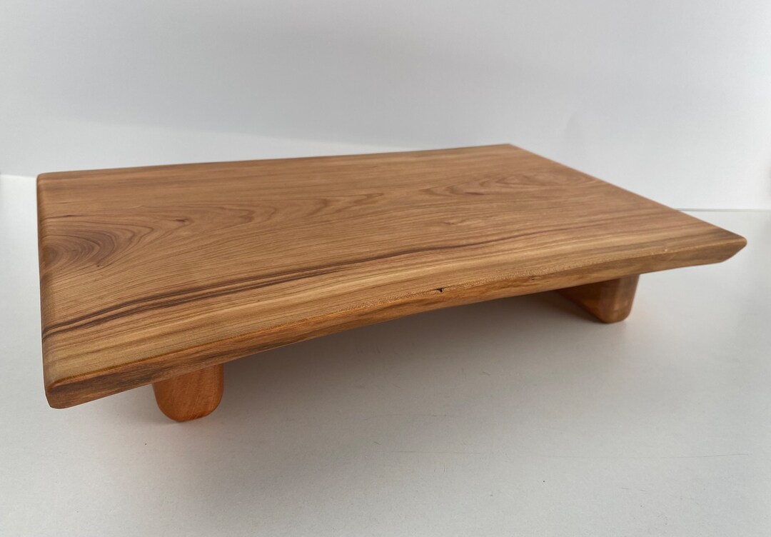Elevated Serving/display Tray Cherry Wood Double Live Edge - Etsy