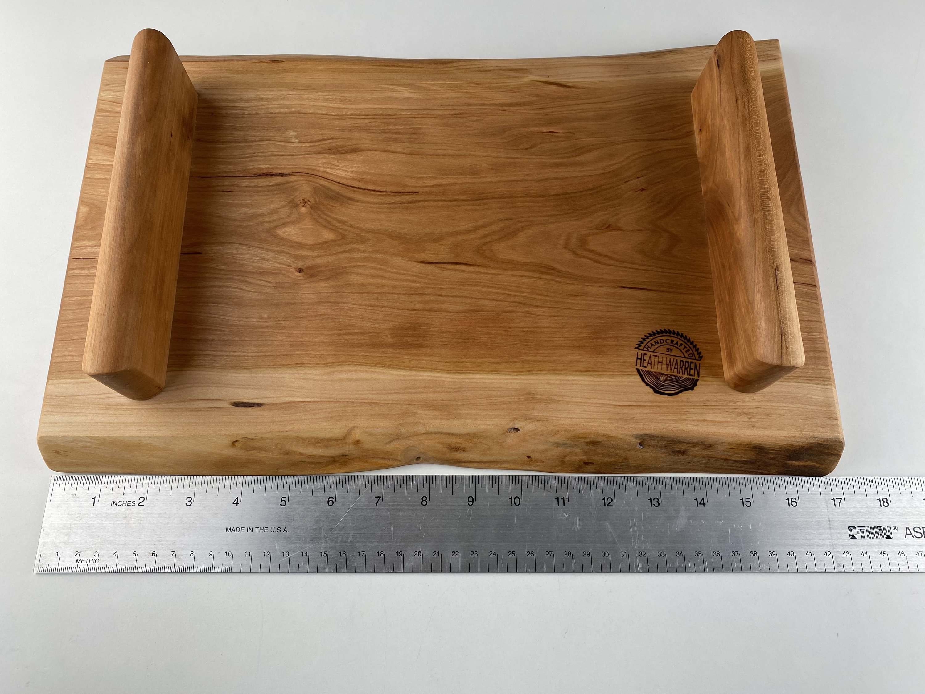 Elevated Serving/display Tray Cherry Wood Double Live Edge - Etsy