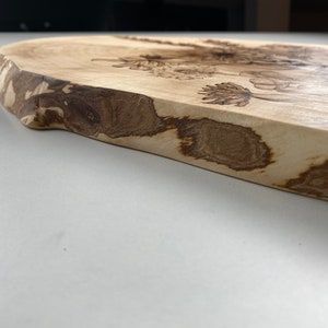 Wall Art: Wildflowers on Maple With Live Edge Woodburned pyrography - Etsy