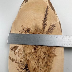 Wall Art: Wildflowers on Maple With Live Edge Woodburned pyrography - Etsy