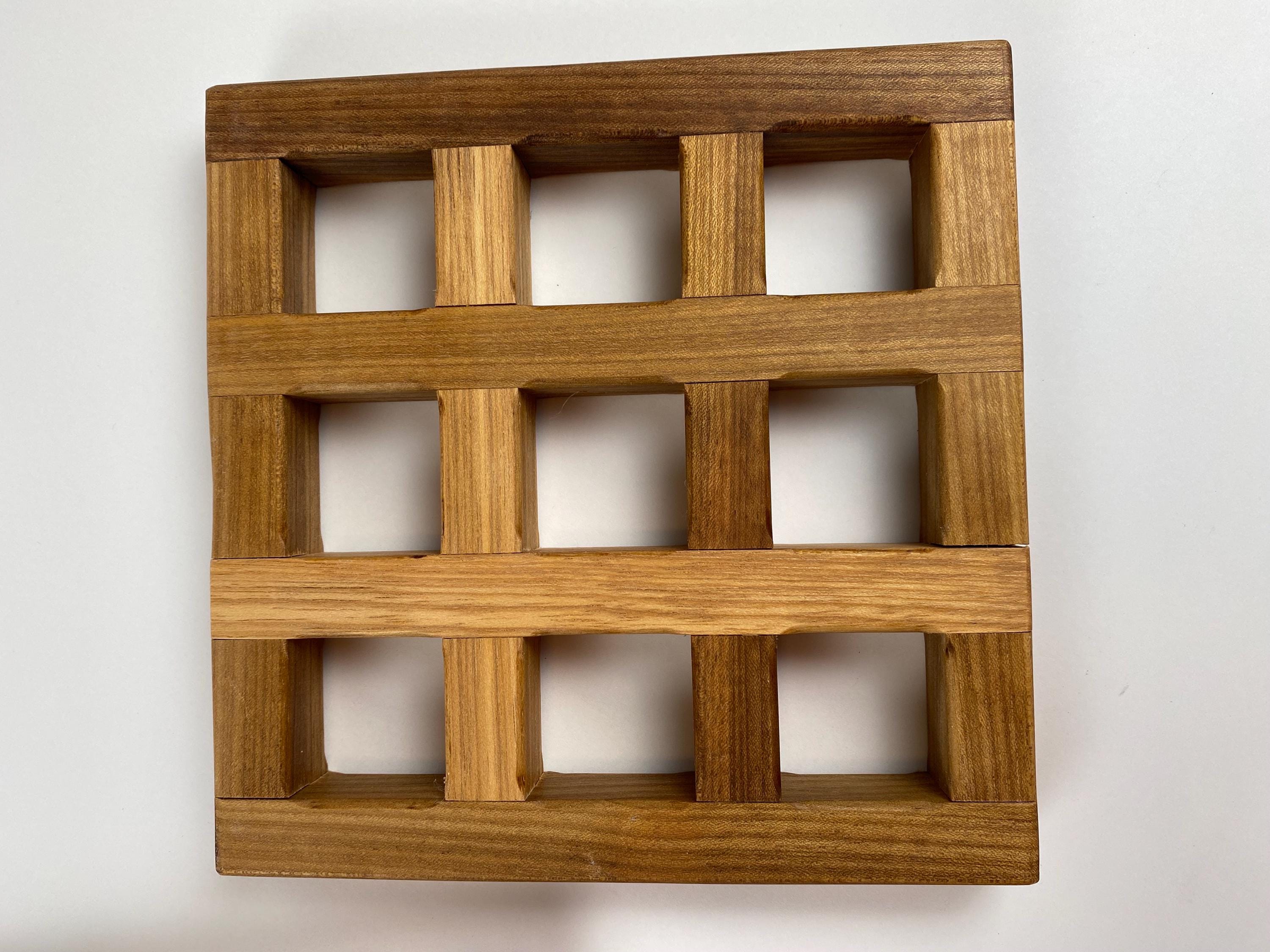 Handmade Lattice Trivet With Lap Joints, Solid Brazilian Oak, 1-inch ...