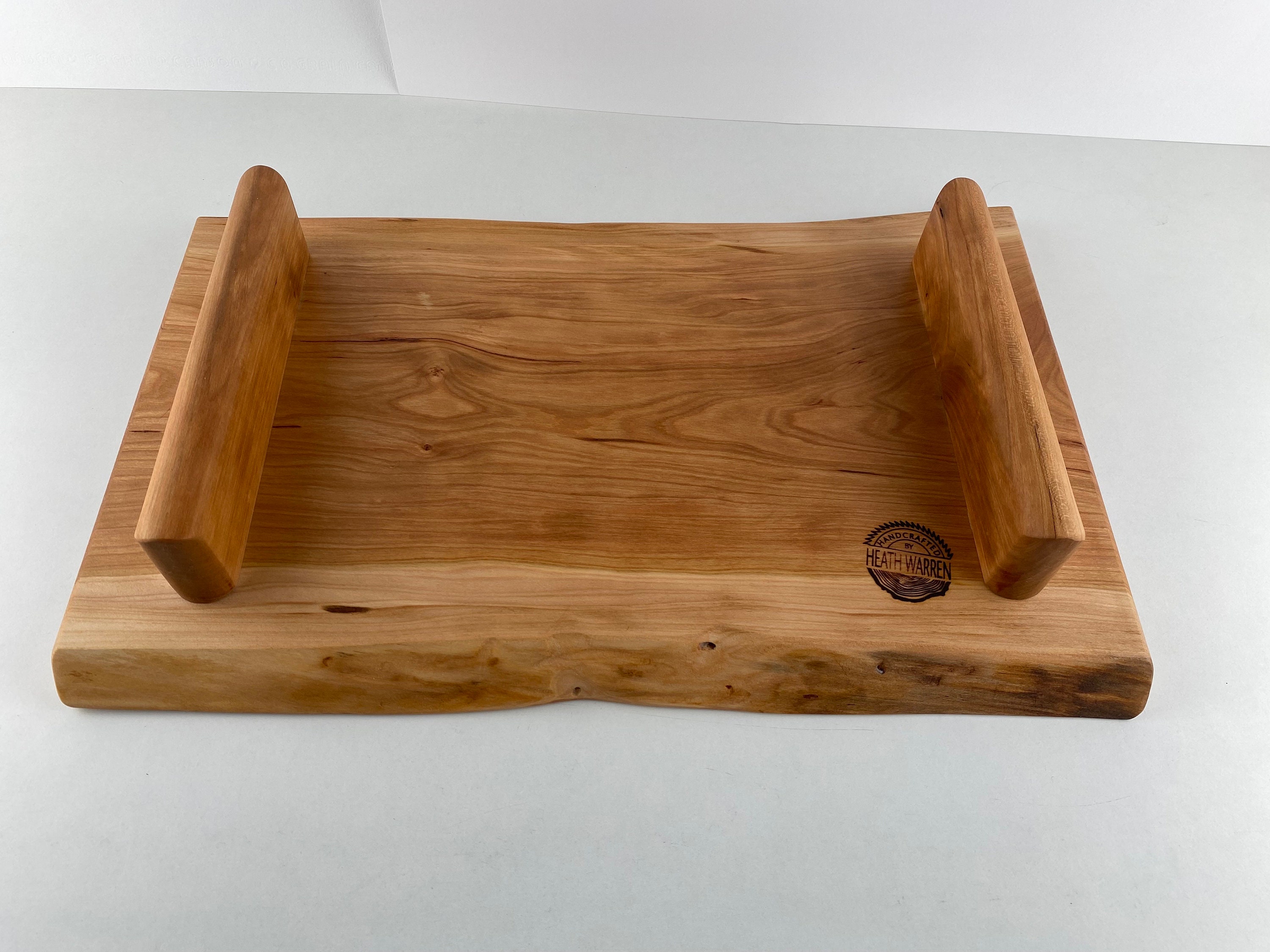 Elevated Serving/display Tray Cherry Wood Double Live Edge - Etsy
