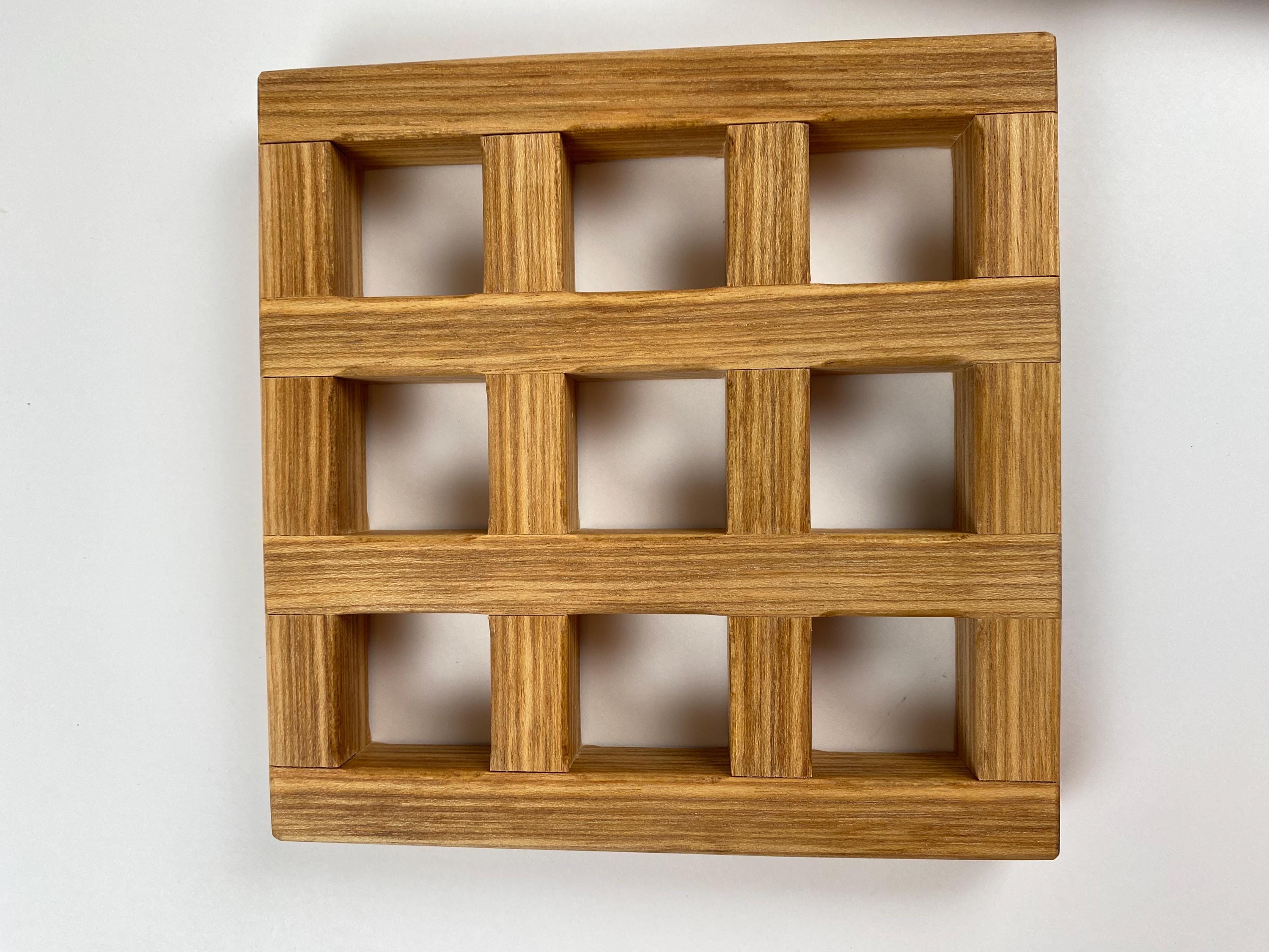 Handmade Lattice Trivet With Lap Joints, Solid Brazilian Oak, 1-inch ...