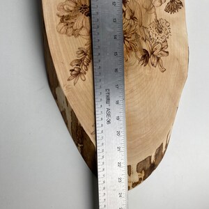 Wall Art: Wildflowers on Maple With Live Edge Woodburned pyrography - Etsy
