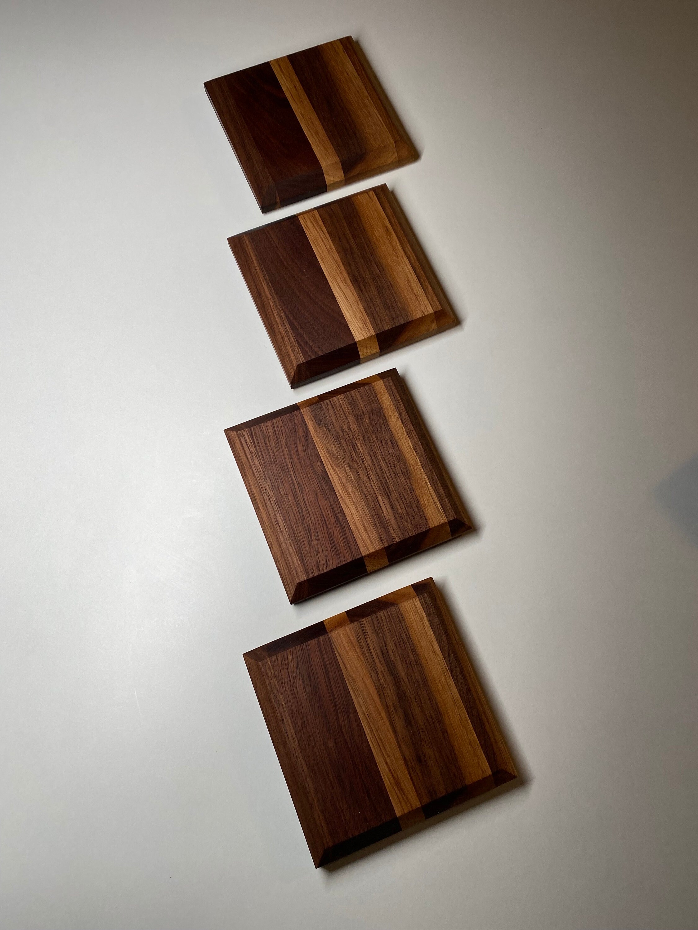 Handmade Walnut Wood Coasters Set of 4 With Optional Walnut and Maple ...
