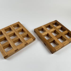 Handmade Lattice Trivet With Lap Joints, Solid Brazilian Oak, 1-inch ...