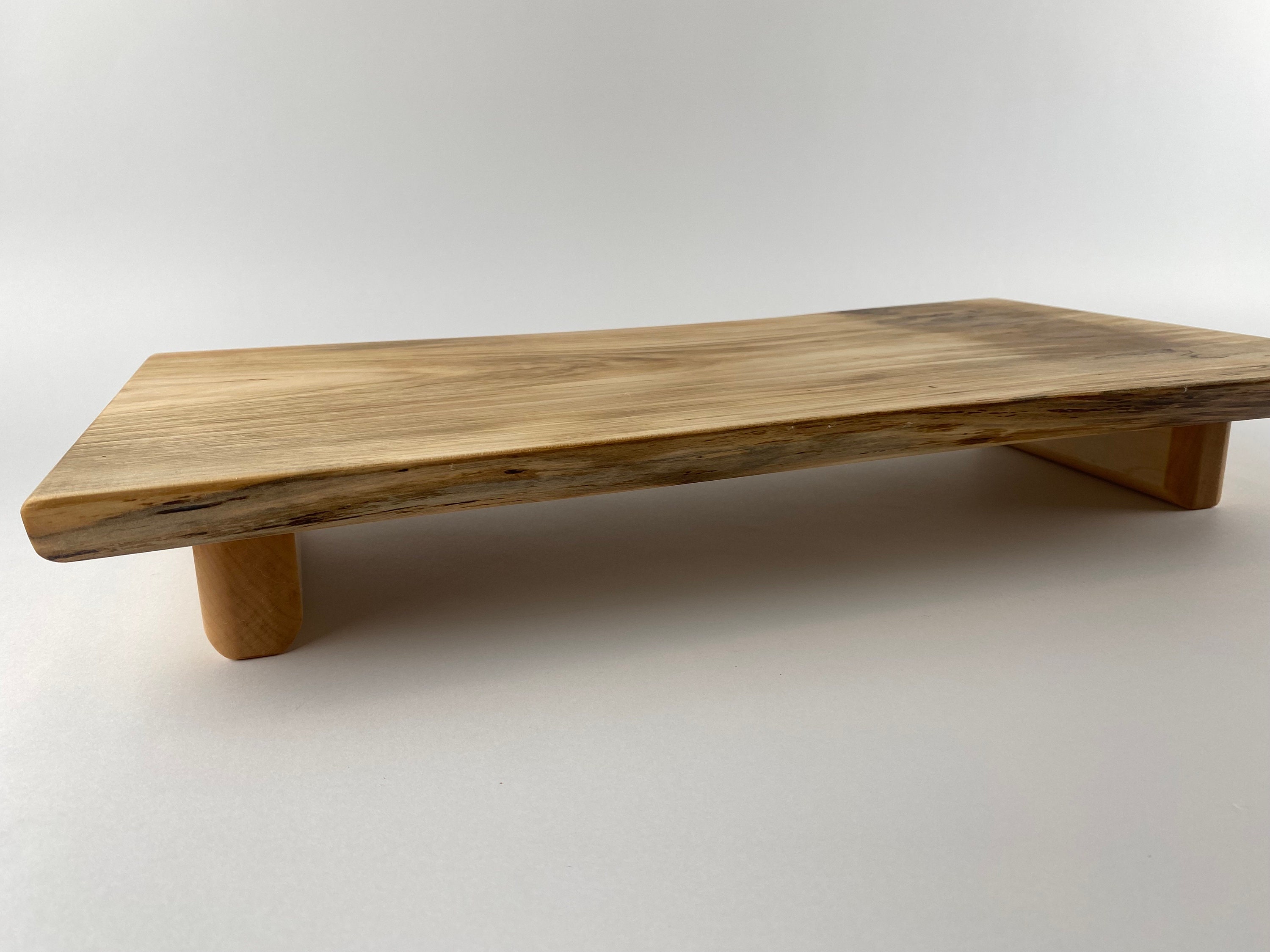 Elevated Serving/display Tray - Silver Maple Wood - Double Live Edge ...