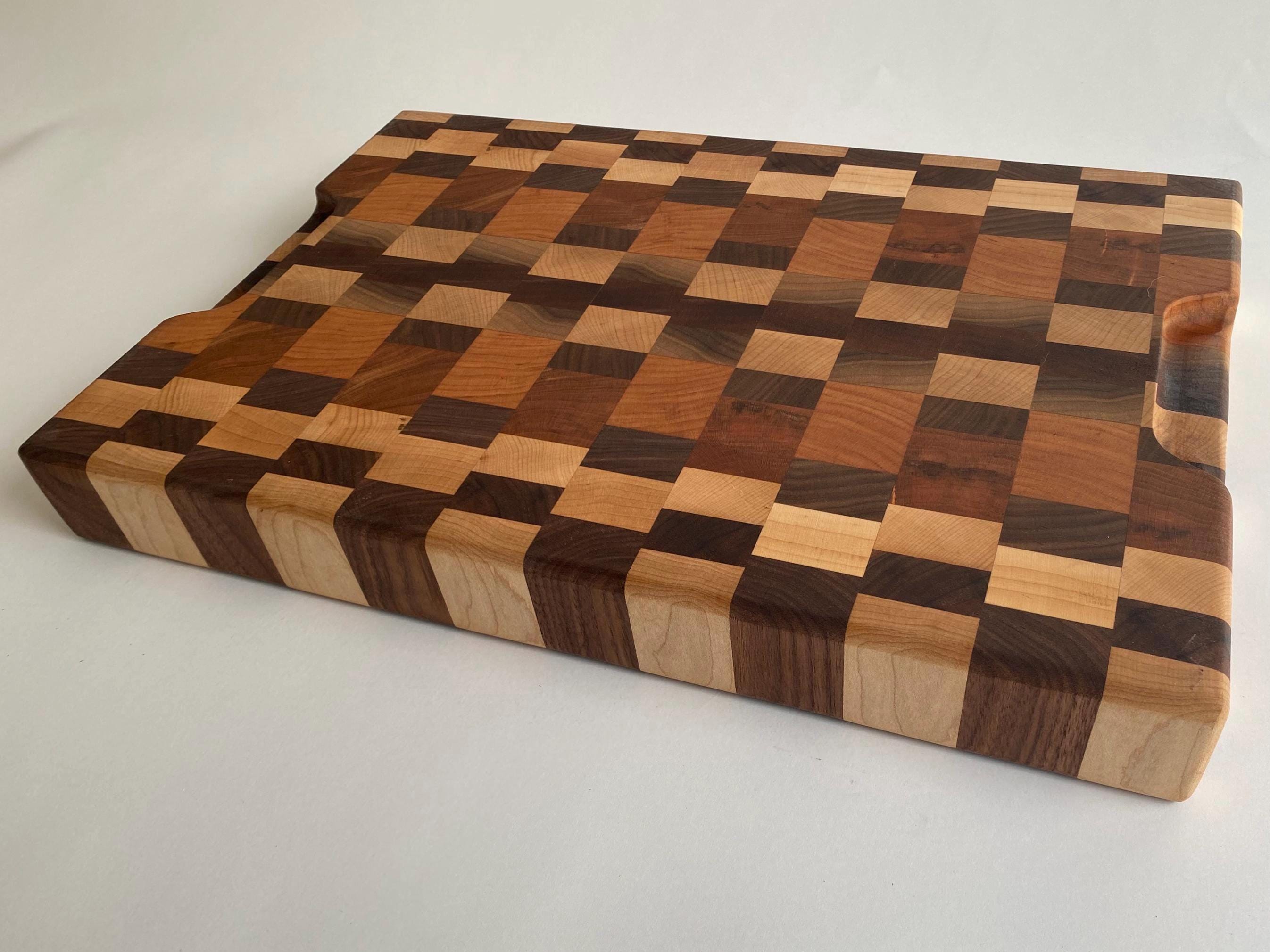 Handmade End-grain Cutting Board, Solid Maple, Walnut and Cherry, 1-7/8 ...