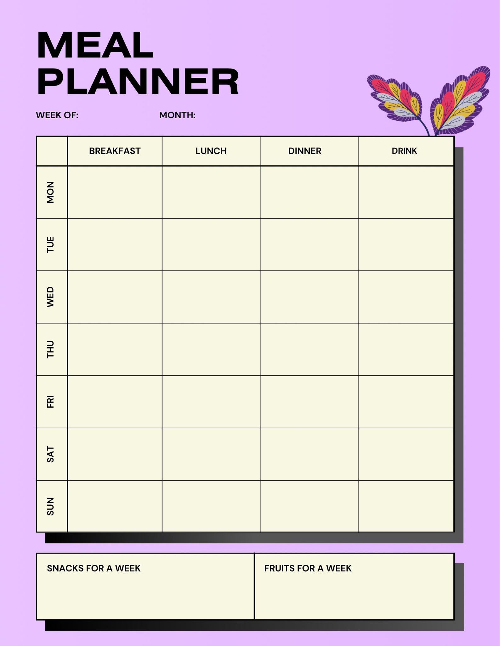 Monthly Budget and Meal Planner - Etsy