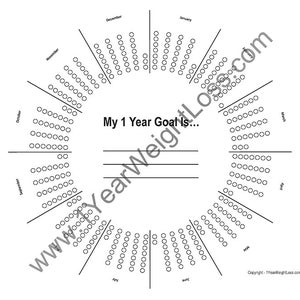 1 Year Goal Chart, New Years Resolution Tracker, Habit Tracker Journal ...