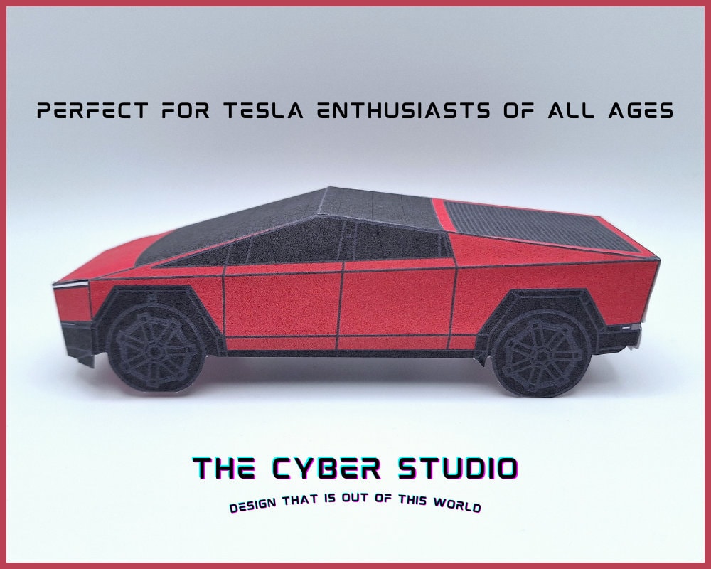 Tesla Cybertruck Full Color 4 Pack Foldable Paper Origami Craft Model ...
