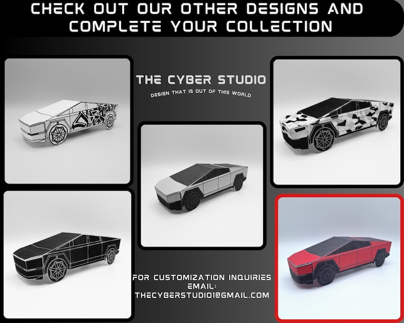 Tesla Cybertruck Full Color Stainless Steel Foldable Paper Origami ...