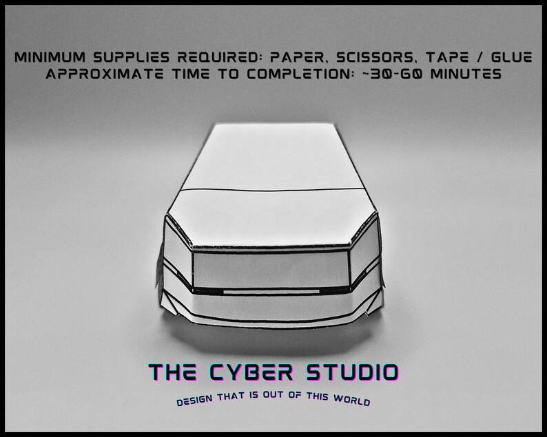 Tesla Cybertruck Black & White EV Foldable Paper Car Truck Origami ...