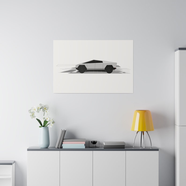 Tesla Cybertruck Wall Art Artwork & Portrait white Background Perfect ...