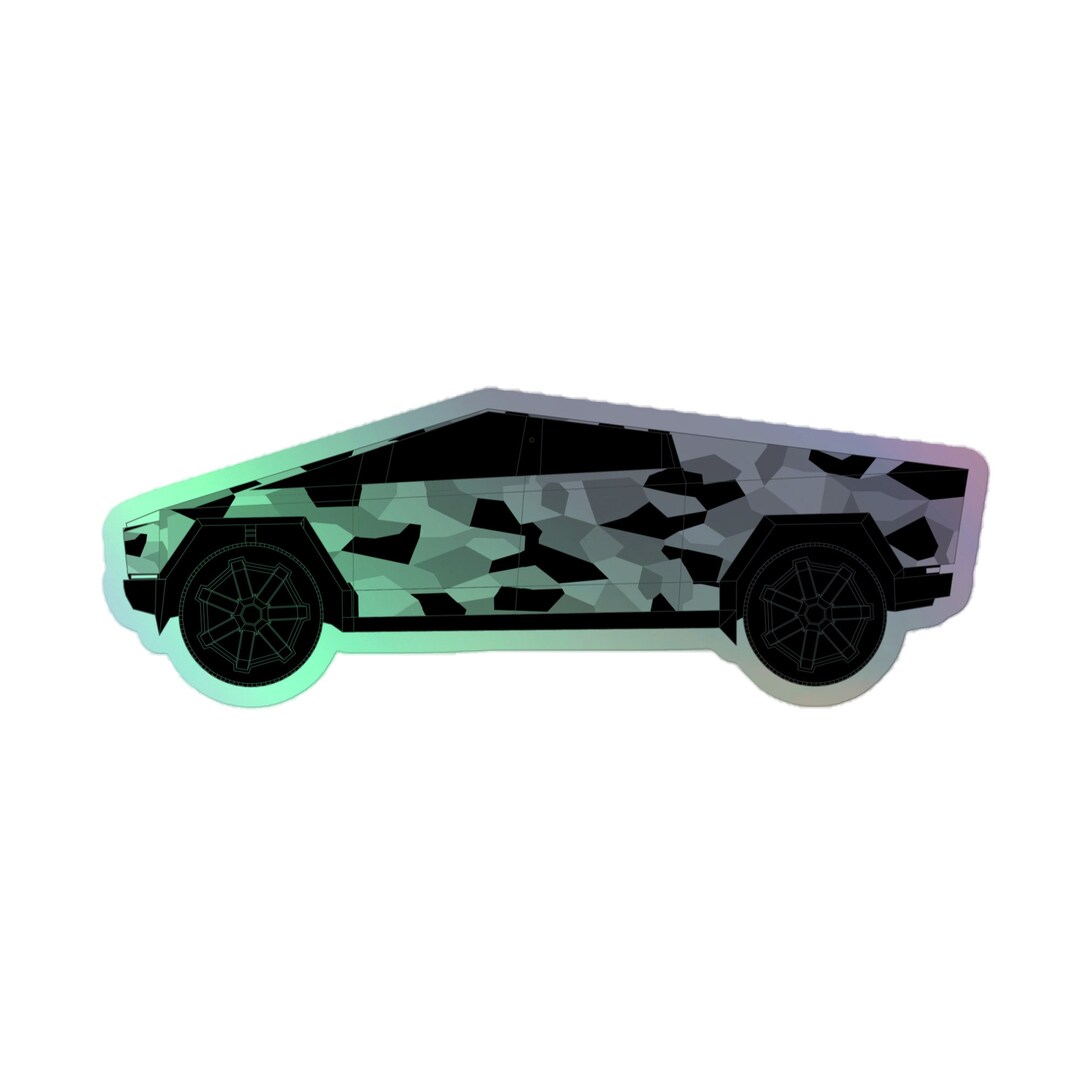 Tesla Cybertruck Camouflage Wrap Holographic Reflective Sticker for EV ...