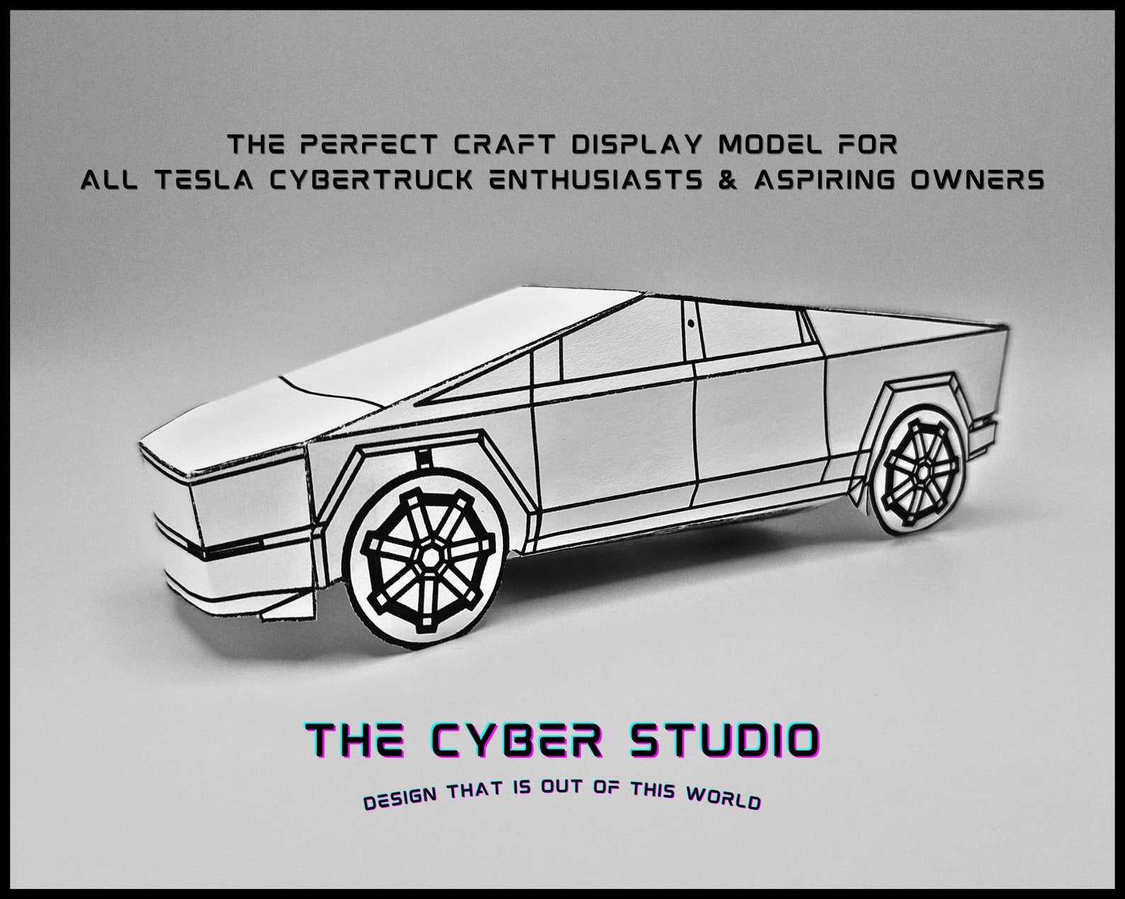 Tesla Cybertruck Black & White EV Foldable Paper Car Truck Origami ...