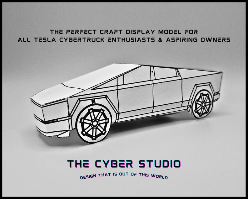 Tesla Cybertruck Black & White EV Foldable Paper Car Truck Origami ...