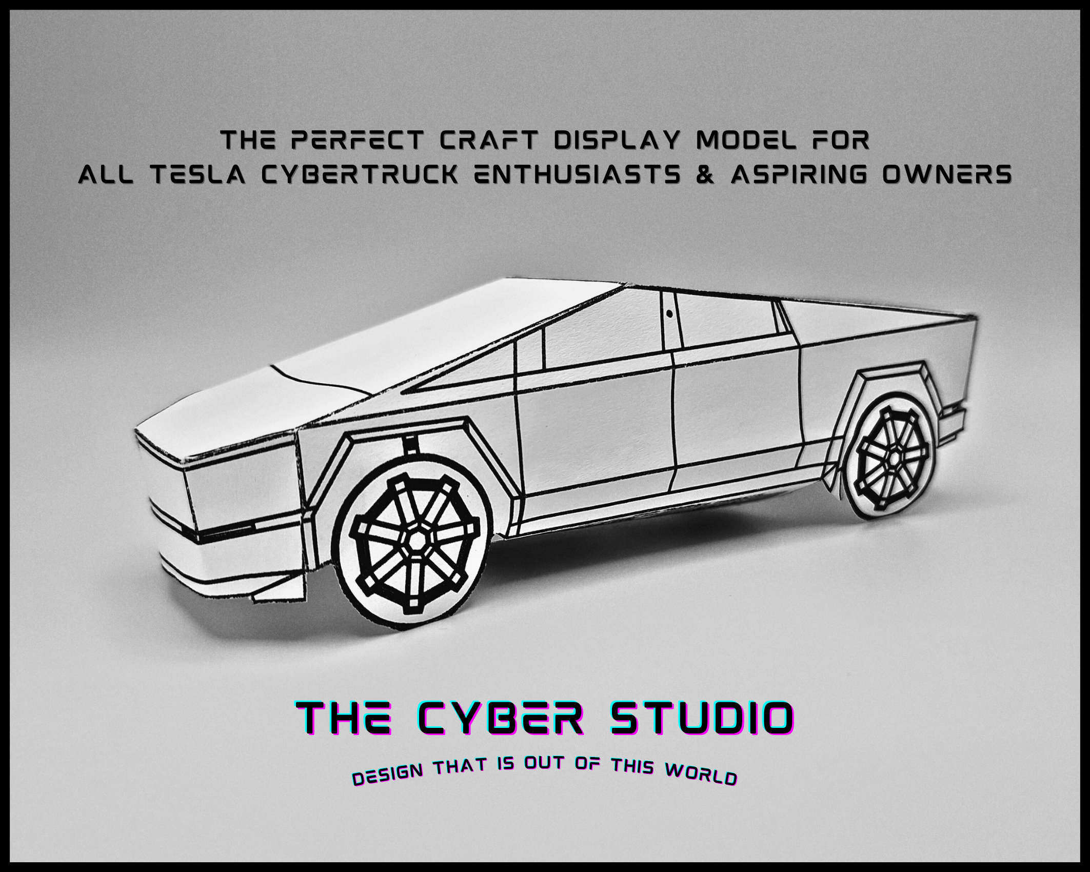 Tesla Cybertruck Black & White EV Foldable Paper Car Truck Origami ...