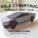 Tesla Cybertruck Black & White EV Foldable Paper Car Truck Origami ...