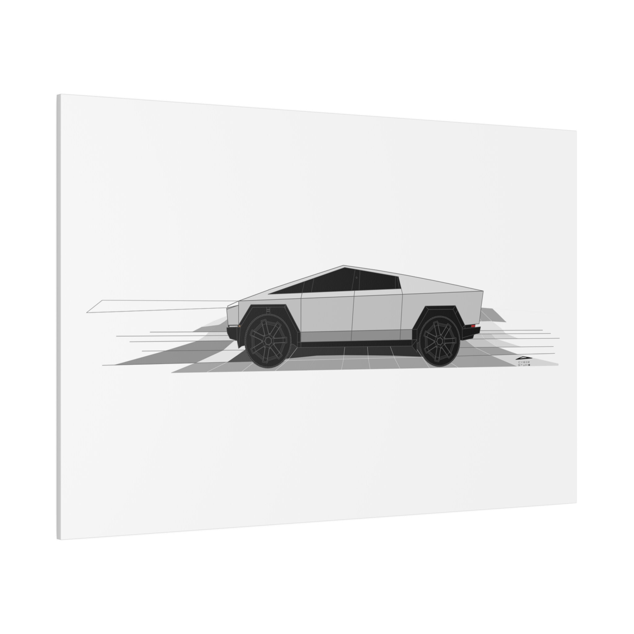 Tesla Cybertruck Wall Art Artwork & Portrait (white Background ...