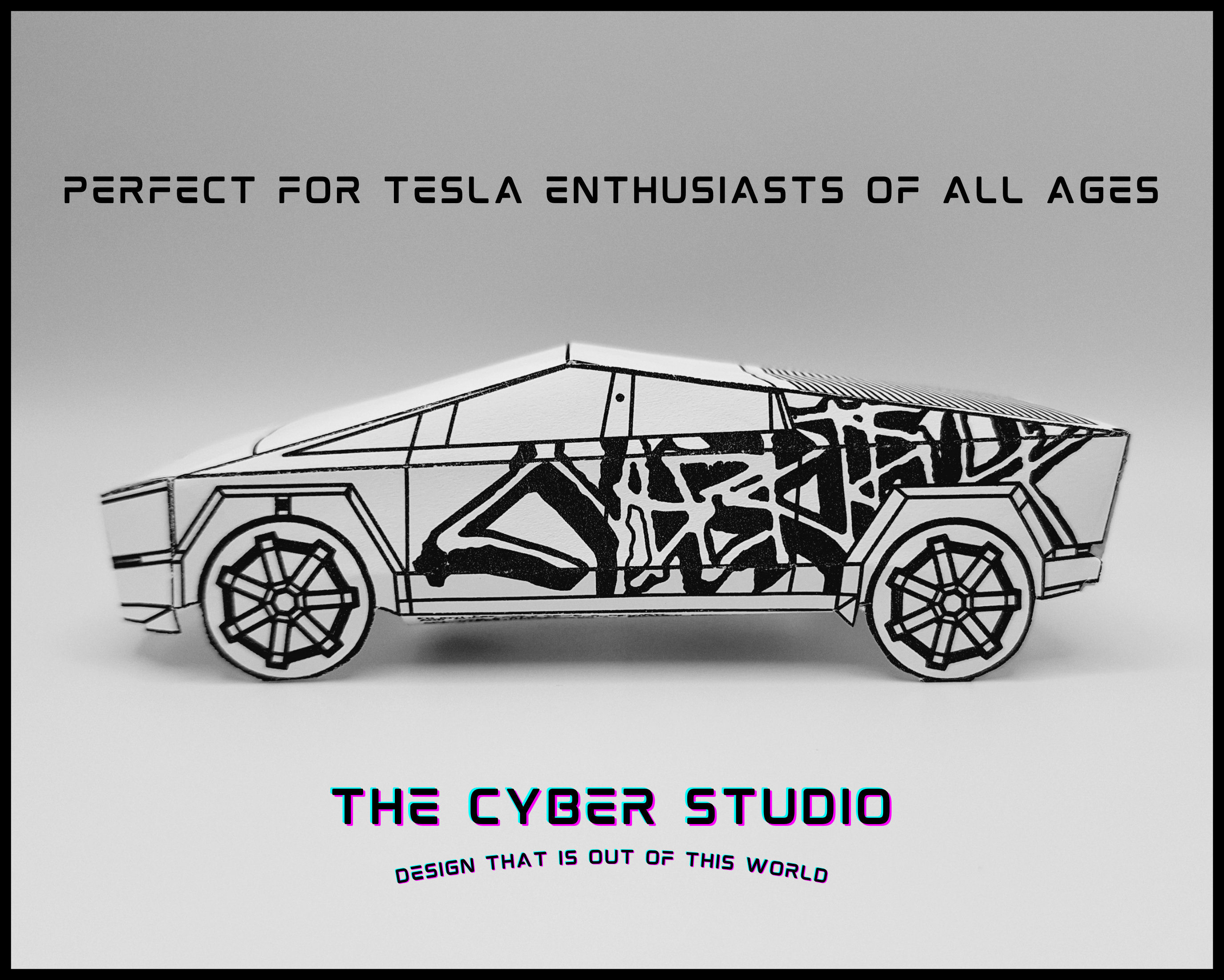 Tesla Baja Graffiti Cybertruck EV Foldable Origami Craft Model PDF ...