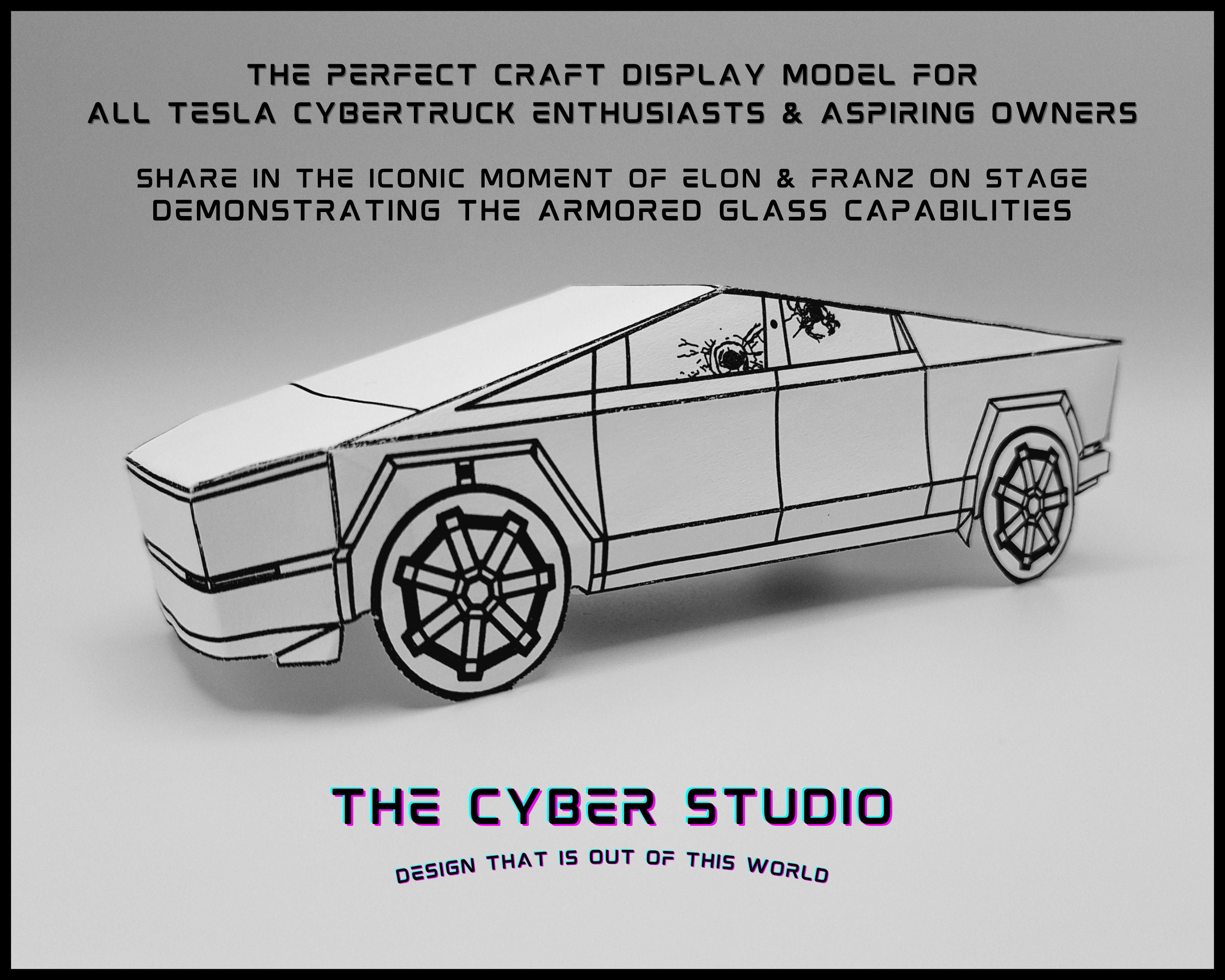 Tesla Armored Glass Cybertruck EV Foldable Origami Craft PDF Printable ...