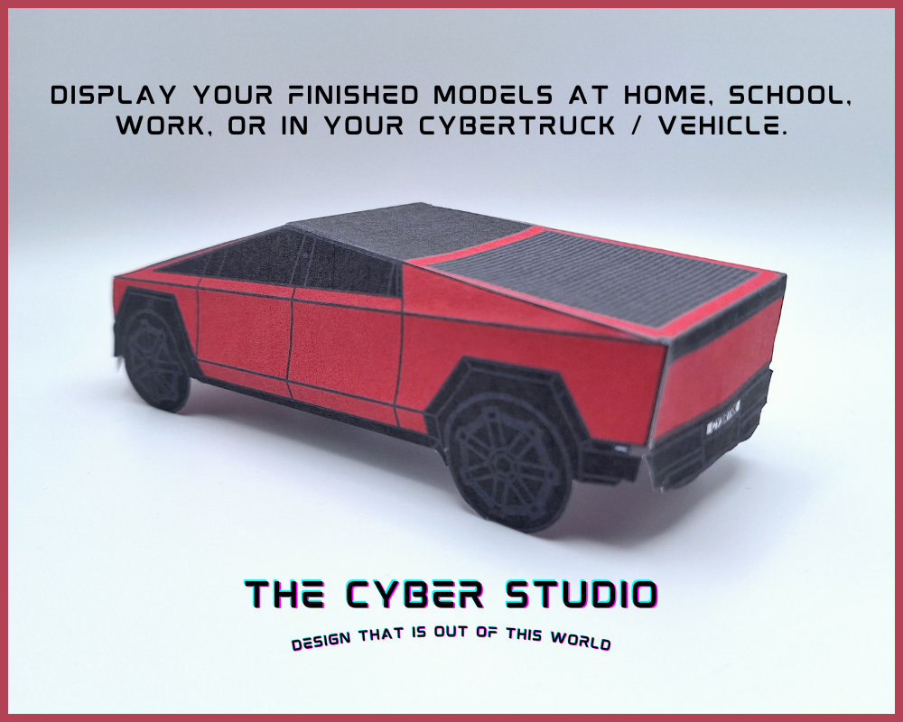 Tesla Cybertruck Full Color 4 Pack Foldable Paper Origami Craft Model ...