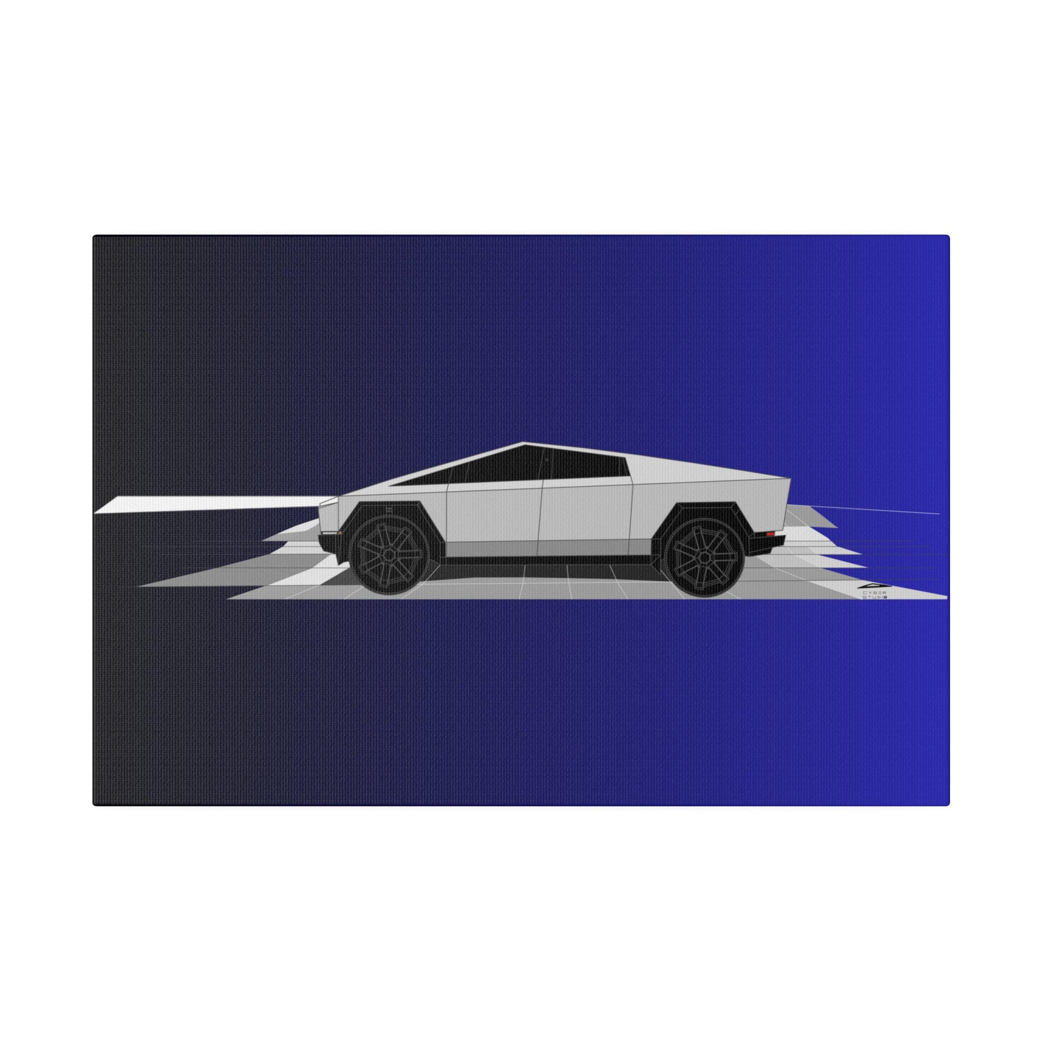Tesla Cybertruck Wall Art Artwork & Portrait blue Background Perfect ...
