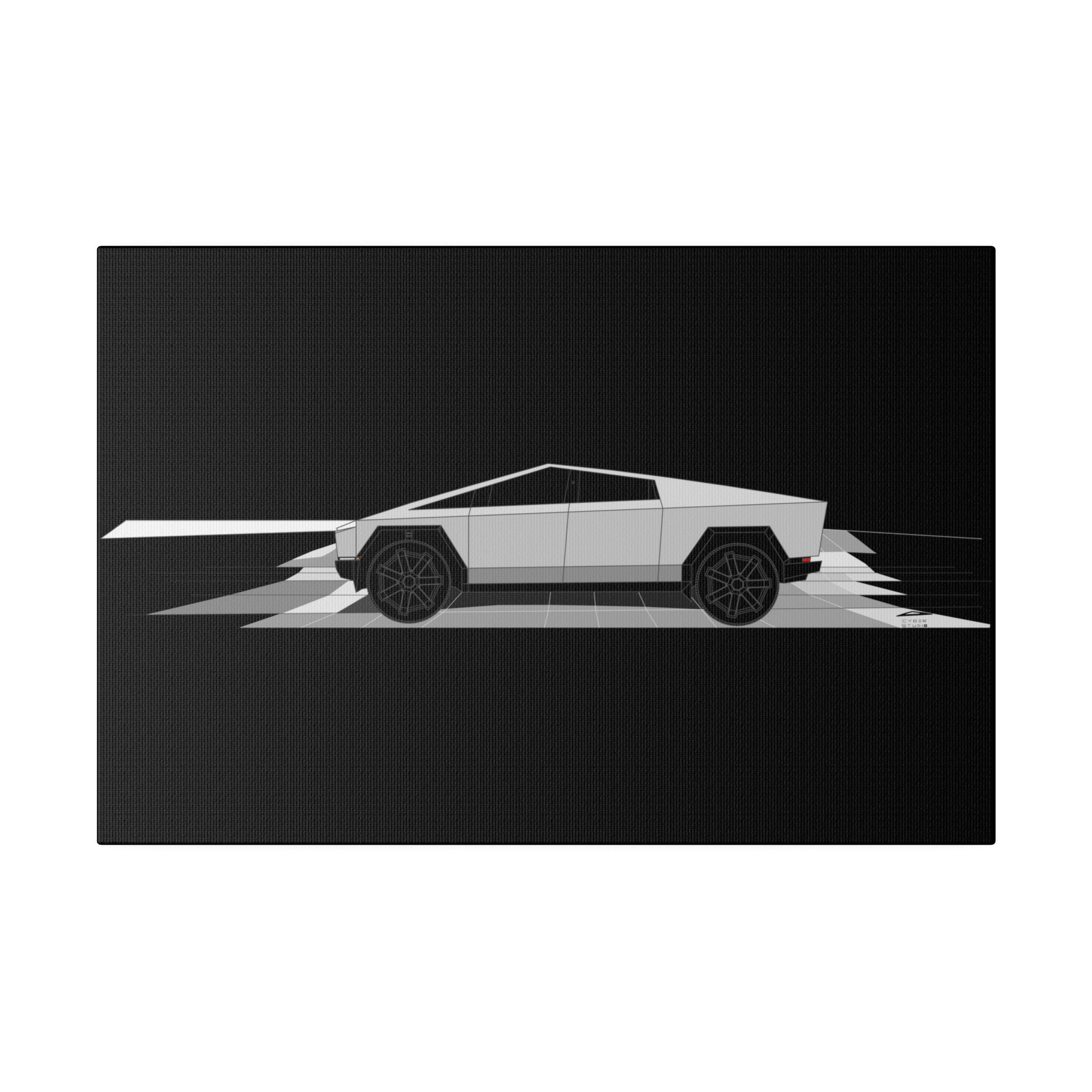 Tesla Cybertruck Wall Art Artwork & Portrait black Background Perfect ...