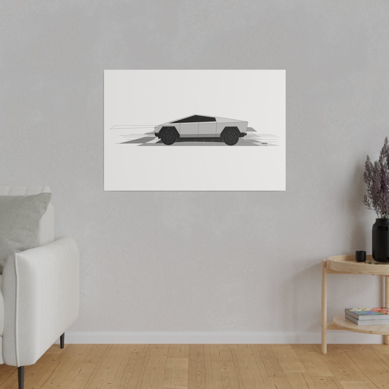 Tesla Cybertruck Wall Art Artwork & Portrait (white Background ...