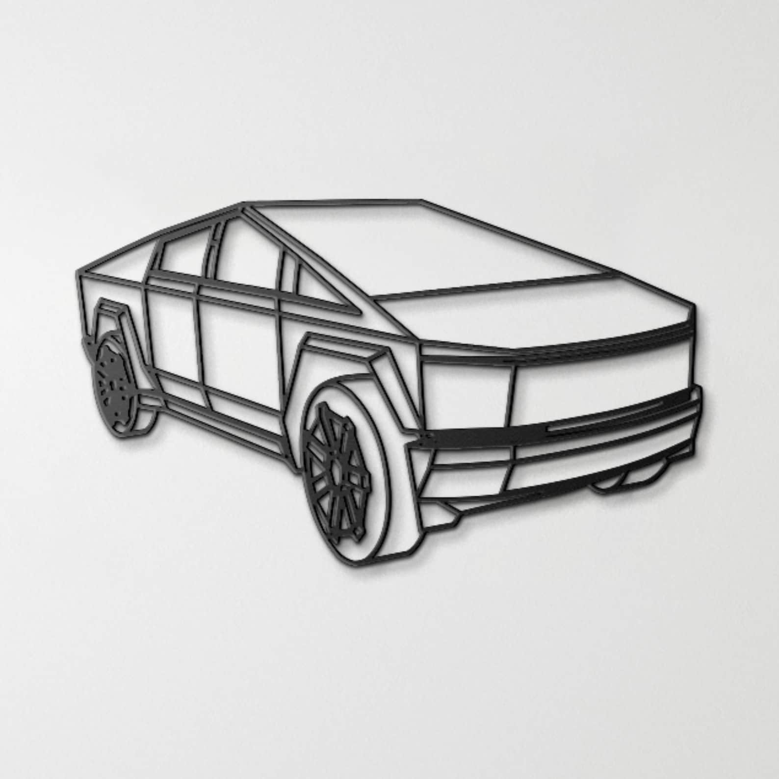 Cybertruck Art Metal Wall Art for Home Office Classroom Garage Art Gift ...