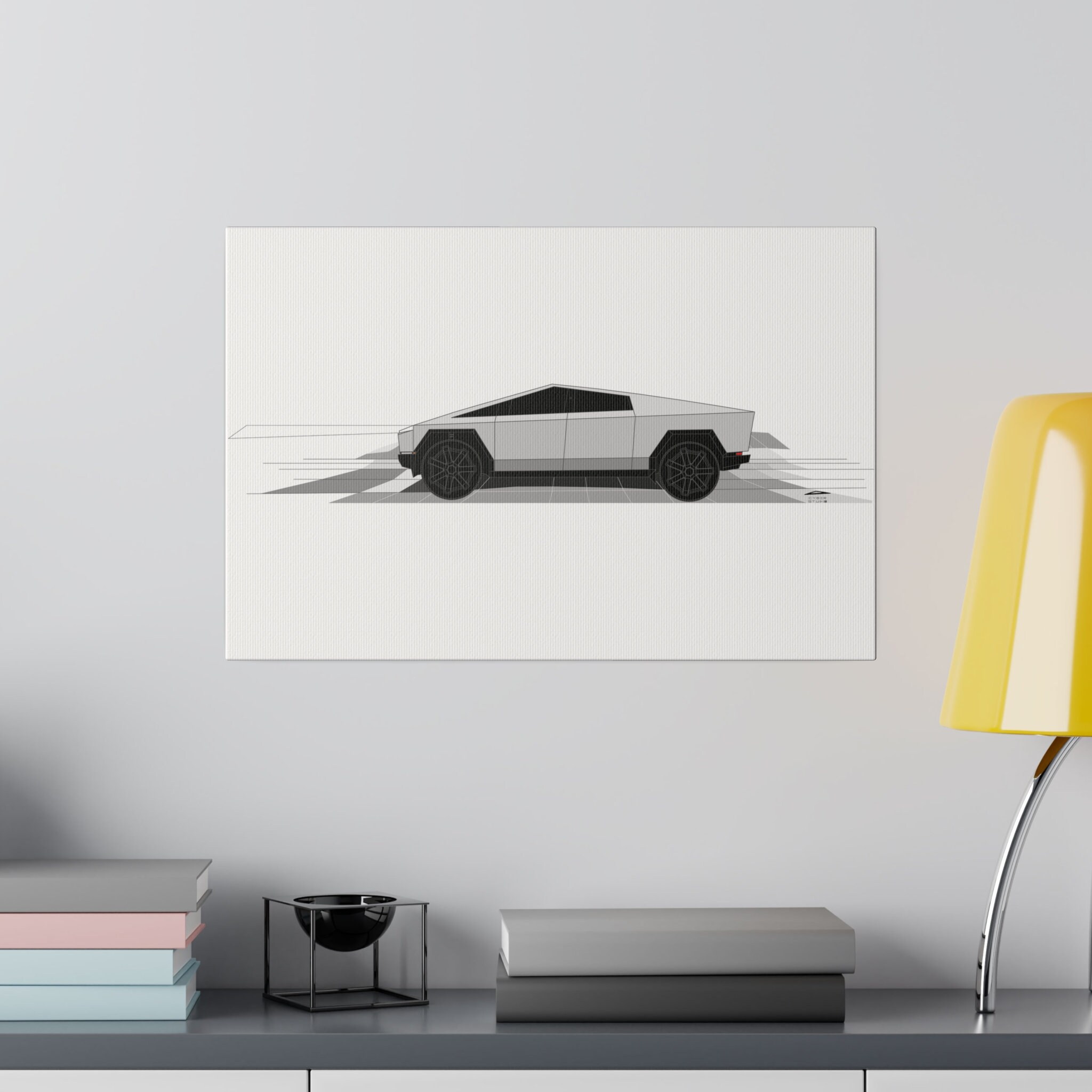 Tesla Cybertruck Wall Art Artwork & Portrait white Background Perfect ...