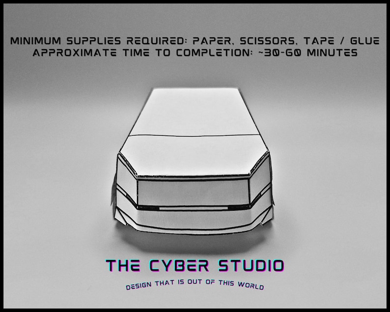 Tesla Armored Glass Cybertruck EV Foldable Origami Craft PDF Printable ...