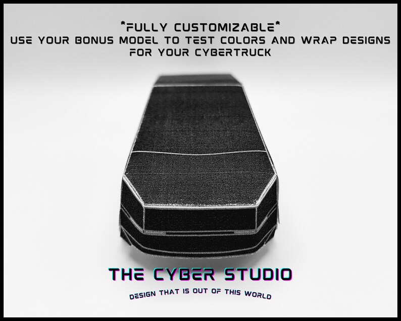 Tesla Satin Black Wrap Cybertruck EV Foldable Craft Model PDF Printable ...