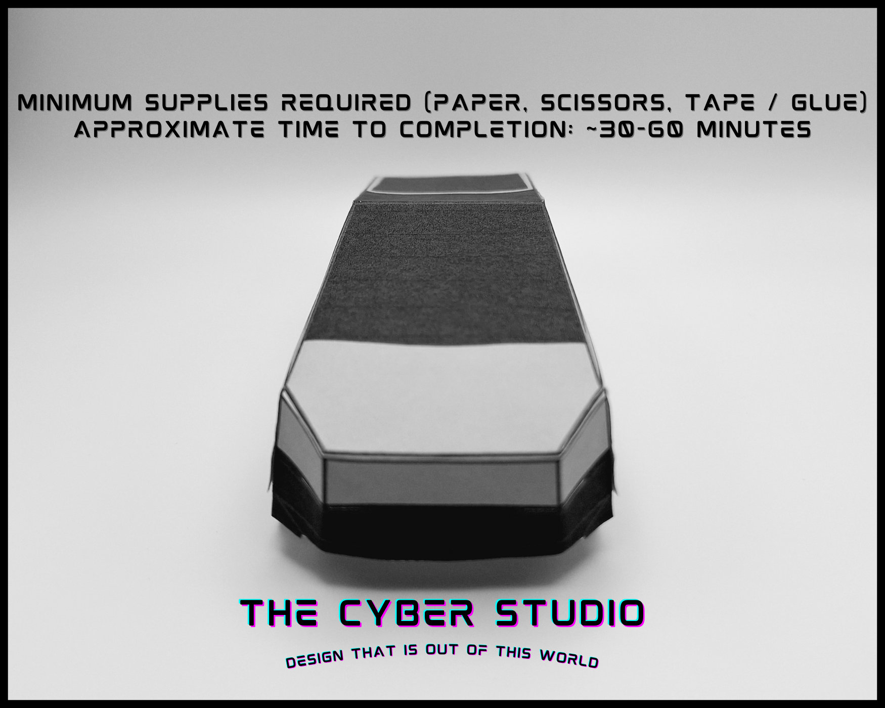 Tesla Cybertruck Full Color Stainless Steel Foldable Paper Origami ...