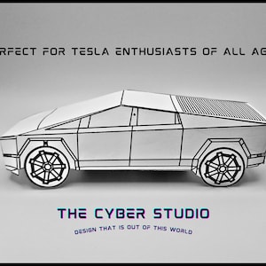 Tesla Cybertruck Black & White EV Foldable Paper Car Truck Origami ...