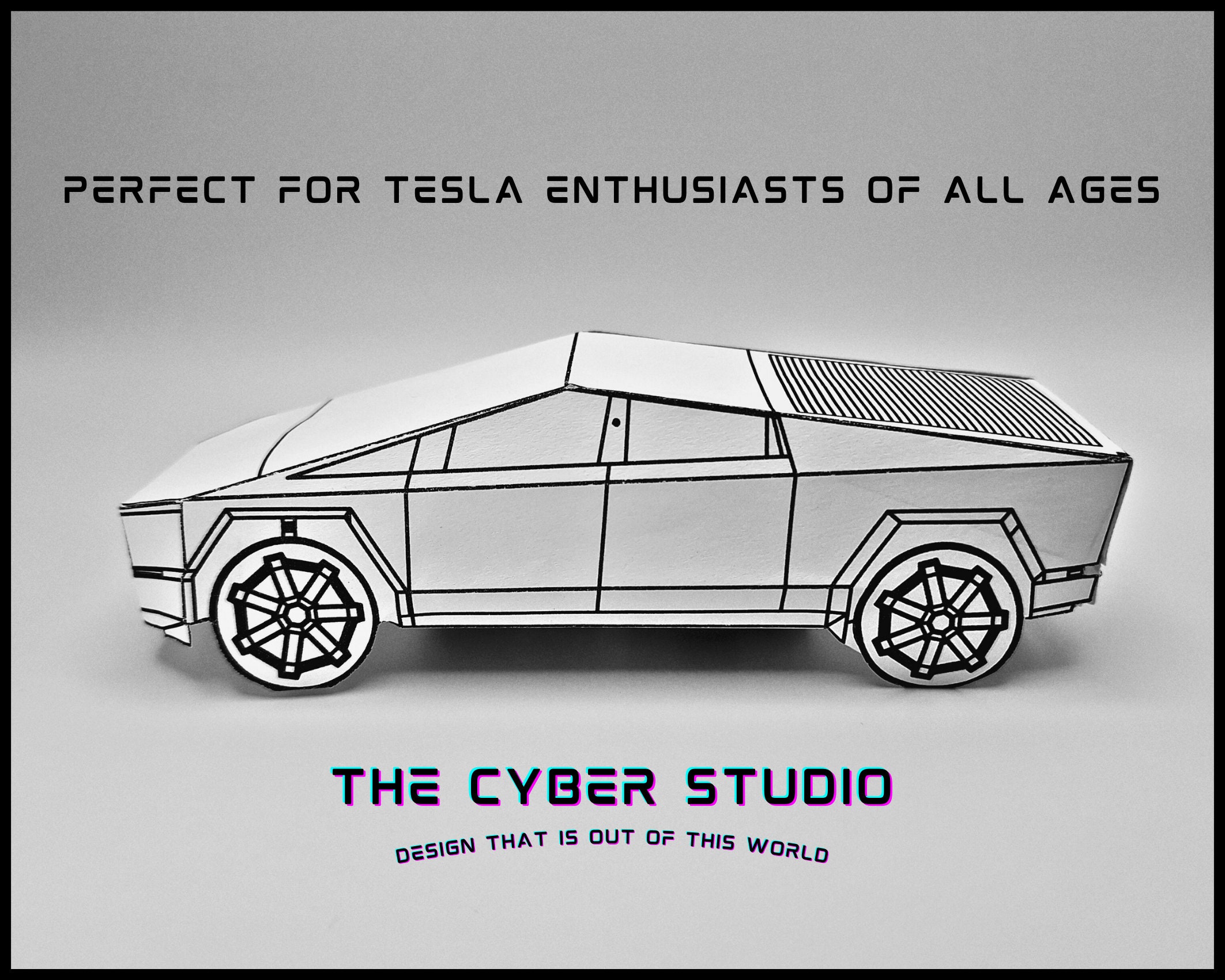 Tesla Cybertruck Black & White EV Foldable Paper Car Truck Origami ...